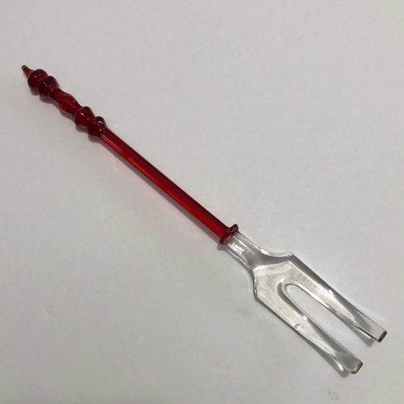Dining | Rare Vintage Ruby Red Glass Serving Fork Hard To Find | Poshmark